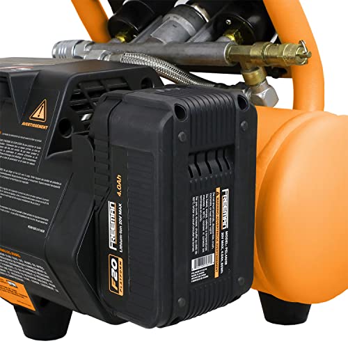 Freeman PE20V1GCK 20 Volt Cordless 1 Gallon 1/3 HP Portable Air Compressor Kit with Lithium-Ion Battery and Charger β 700 Shots per Charge