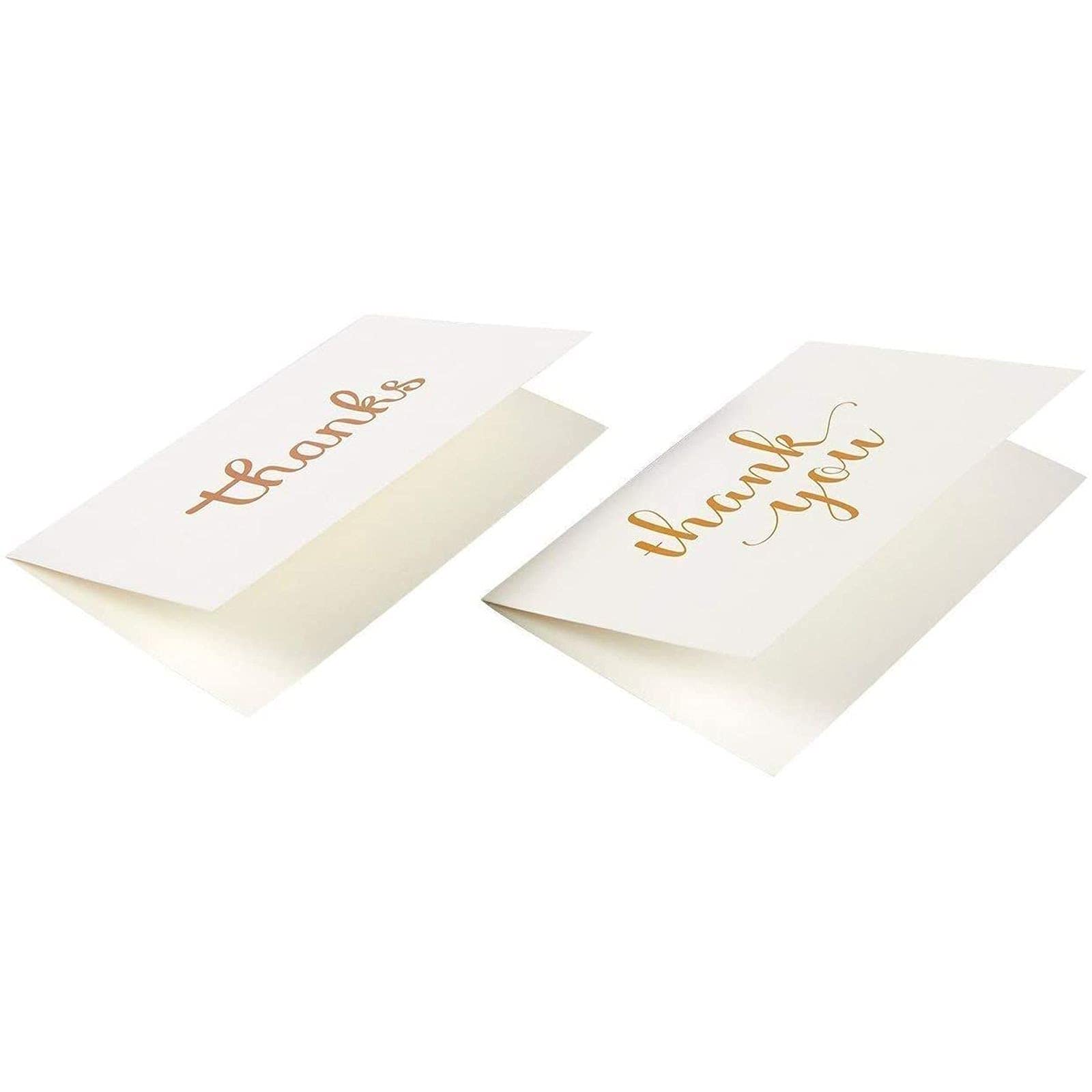 Thank You Card Bulk Set, Gold Font Designs, Blank Interior (4 x 6 In, 36 Pack)