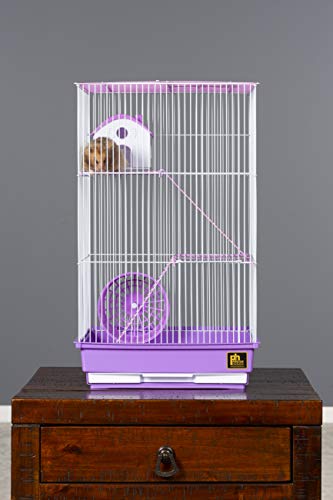 Prevue Pet Products Three-Story Hamster & Gerbil Cage Purple & White SP2030P