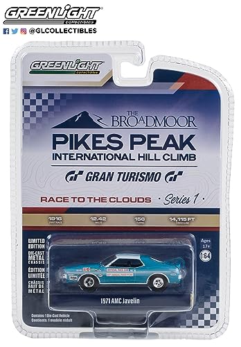 Greenlight 13330-C Pikes Peak International Hill Climb Series 1-1971 AMC Javelin - Official Pace Car 49th Annual Pikes Peak Auto Hill Climb 1/64 Scale