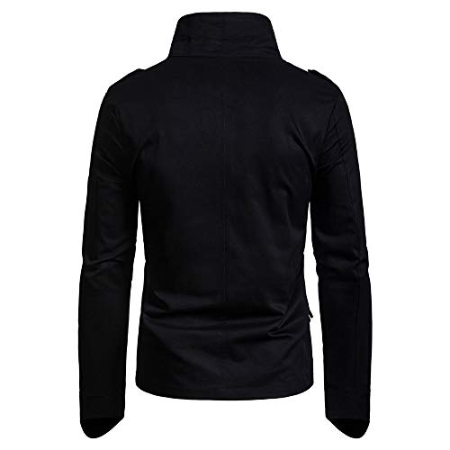 Thenlian Mens Pure Color Pullover Long Sleeve Hooded Sweatshirt Tops Blouse Warm Jacket(XXXL, Black)