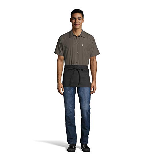 Uncommon Threads Unisex Waist Apron 3 Section Pocket, Black, One Size