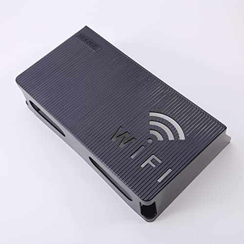 Meoliny WiFi Router Storage Box Wall Mount Cable Management Rack Wall Shelves Floating Shelves for Bedroom Living Room,Black