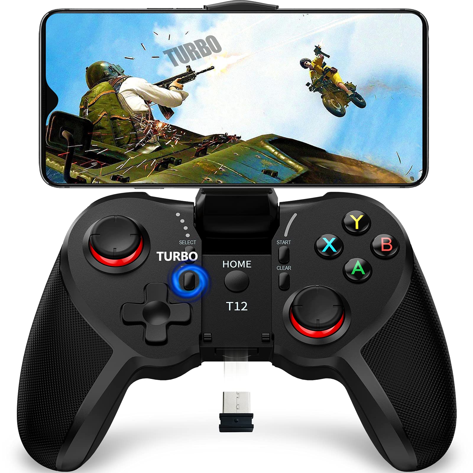 TERIOS Mobile Game Controller for Android – PC Controller – Gaming Remote for Smartphones/PS3/Windows – Instant Play and Turbo Function – Responsive Action Buttons