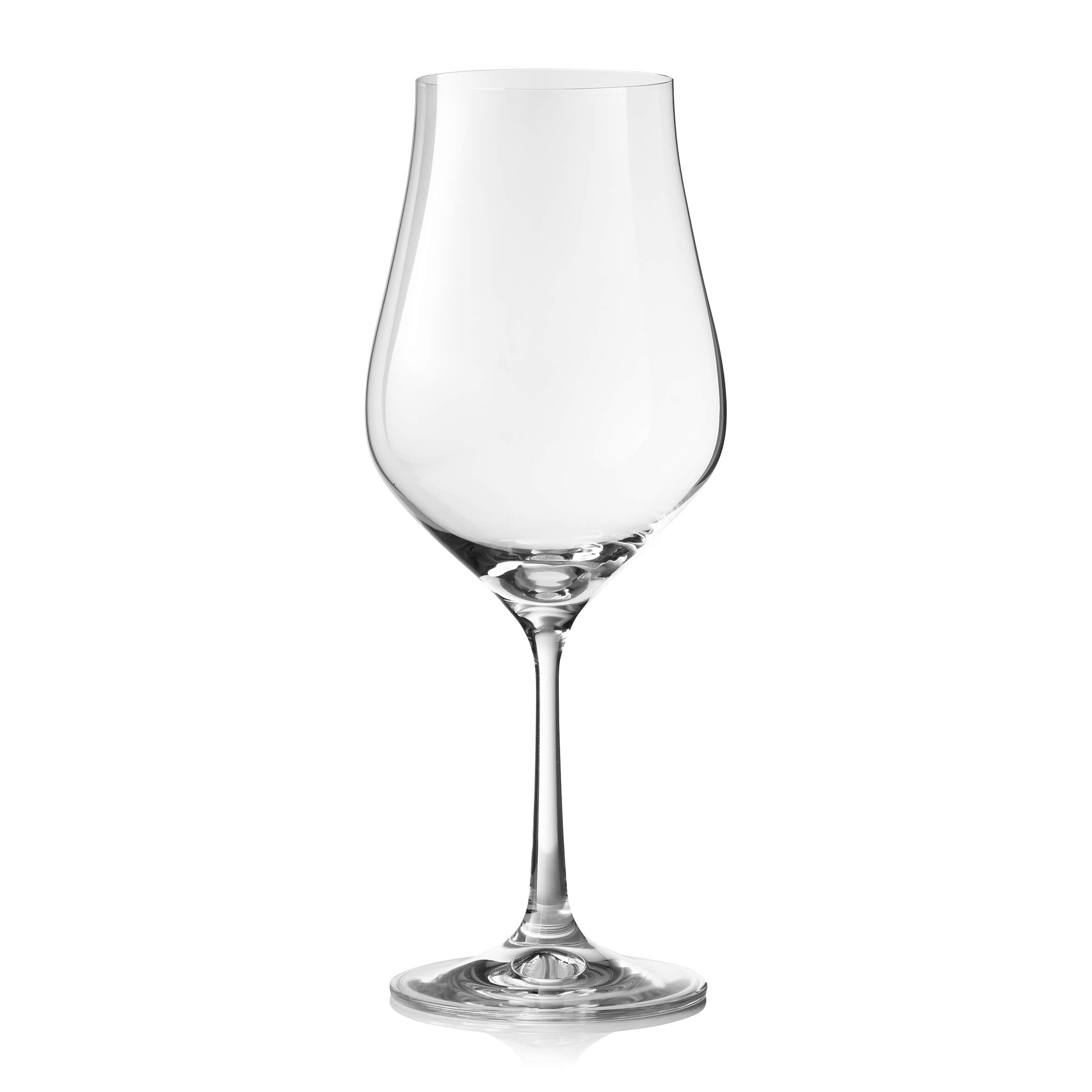 Crystalex Wine Glasses Set Of 6, Stemmed Crystal Port Red & White Wine Glass Set, 100% Lead-Free Glass (450 ML)