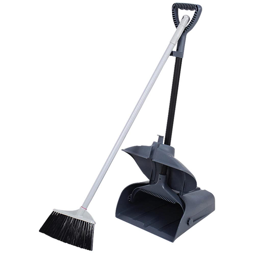 FEMUN Hotel Thickened Plastic Broom Dustpan Combination Home Kitchen Windshield Broom Set Cleaning Garbage Bucket Soft Hair Kitchen Broom dust pan and Broom Combo, for Offices, Dormitories, garages