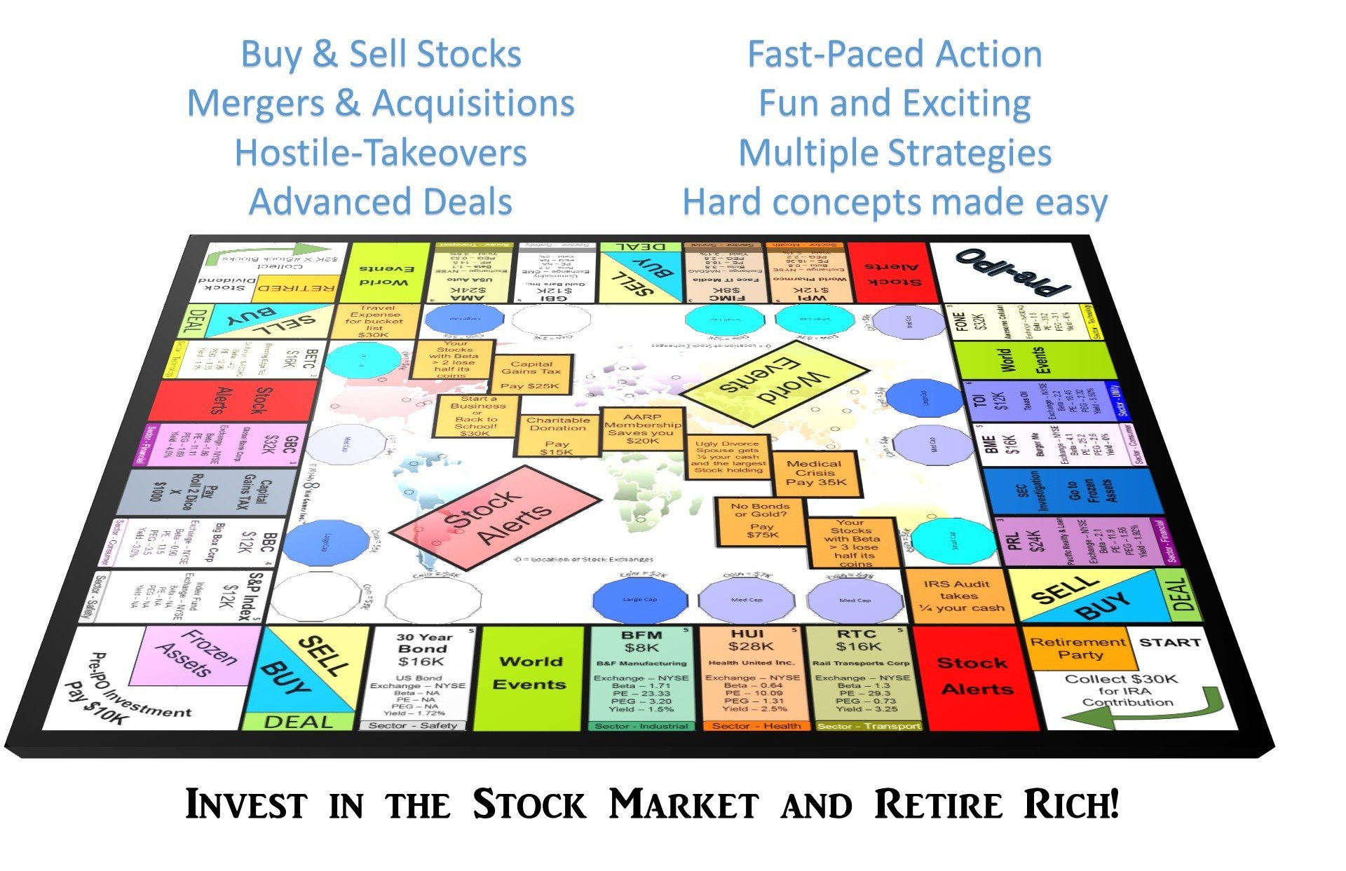 Stock Exchange Game - Family Friendly (10+) Board Game.