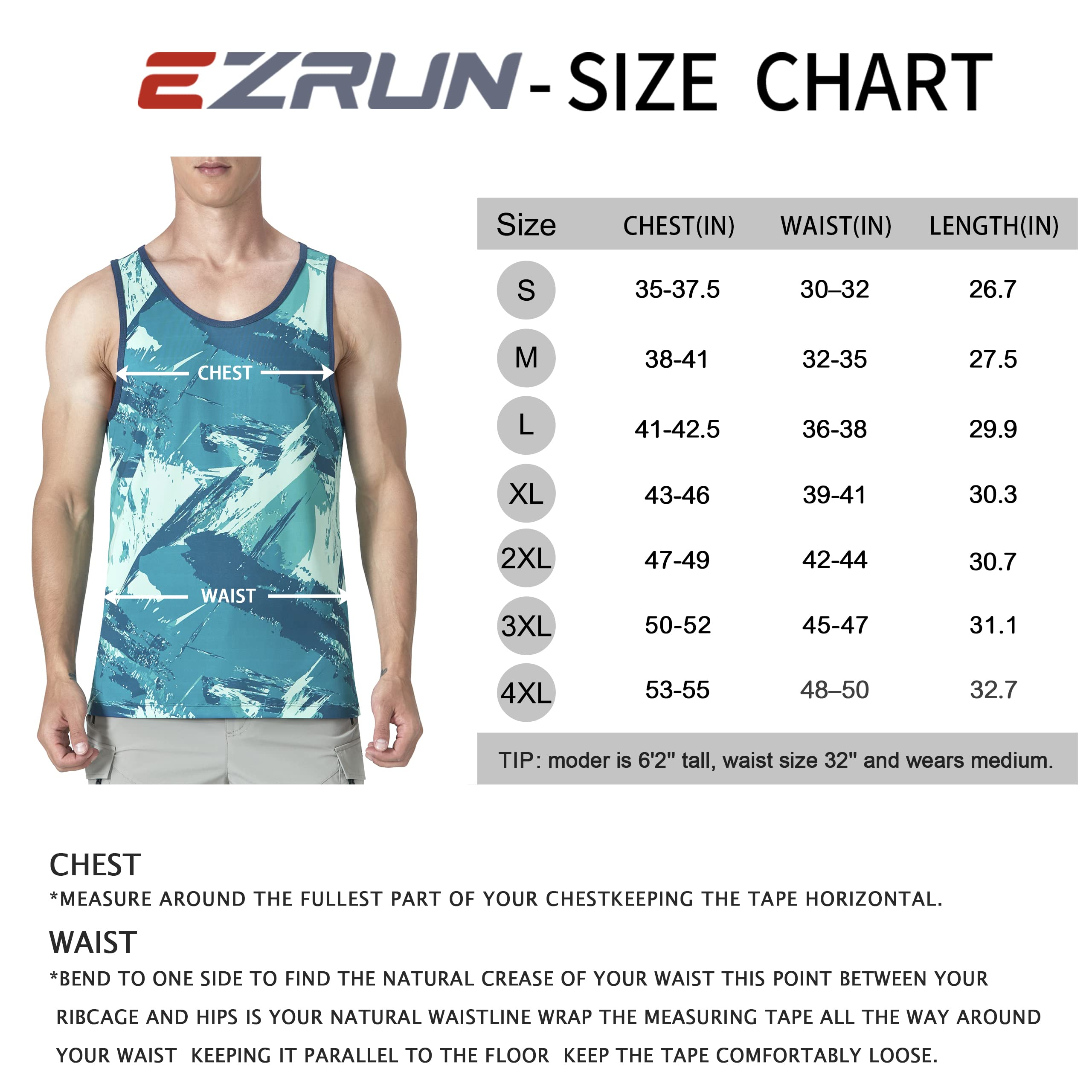 EZRUN Men's Quick Dry Sport Tank Top for Bodybuilding Gym Athletic Jogging Running,Fitness Training Workout Sleeveless Shirts