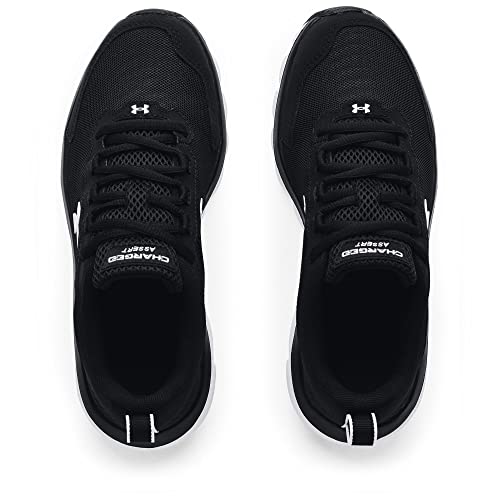 Under Armour Women's Charged Assert 9, Black/White, 9.5 US