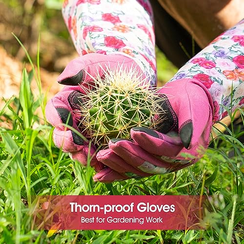 Long Gardening Gloves for Women/Men, Breathable Thorn Proof Rose Pruning Forearm Protection Gauntlet, Best Gifts for Gardeners with Yard & Outdoor Work, Recommended by Master Gardener Program