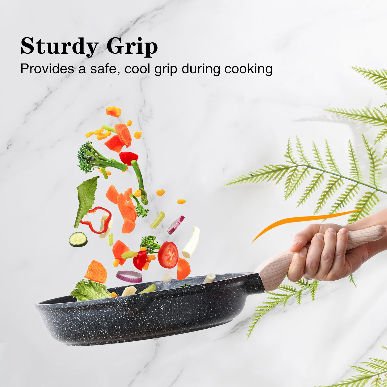 Kordisen Nonstick Frying Pan Skillet, 8 Inch Small Cooking Pan, Egg Pan Omelet Pan, Healthy Non Toxic Chef's Pan, Induction Compatible Cookware, PFOA Free