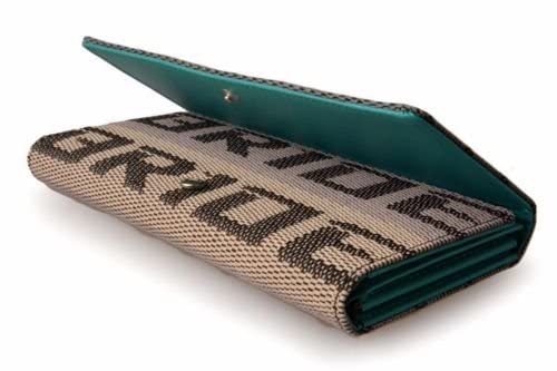 WOMENS BRIDE RACING FABRIC TRIFOLD TEAL WALLET LEATHER GRADATION FEMALE + Bride Key
