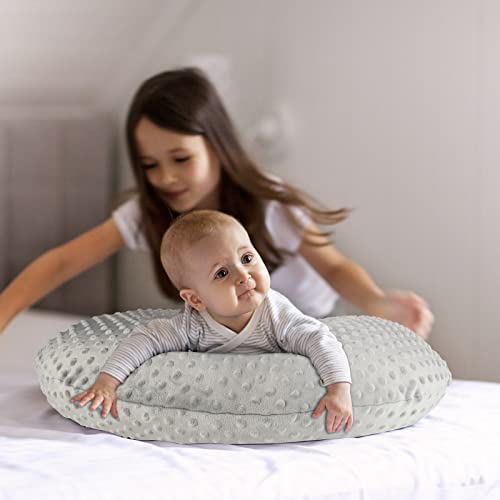 Vextronic Minky Nursing Pillow Cover 2 Pack Nursing Pillow Slipcovers for Breastfeeding Moms, Ultra-Soft Fit Standard Infant Nursing Pillows & Positioners for Baby Boy Girl