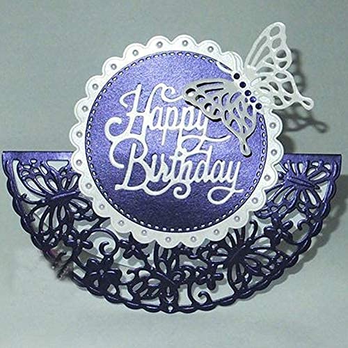 Metal Die Cuts Set Include 4 Different Patterns Round Lace Flower Border Cutting Dies Cut Stencils for Scrapbooking Photo Album Decorative Embossing Paper Dies for Card Making Template (Silver)