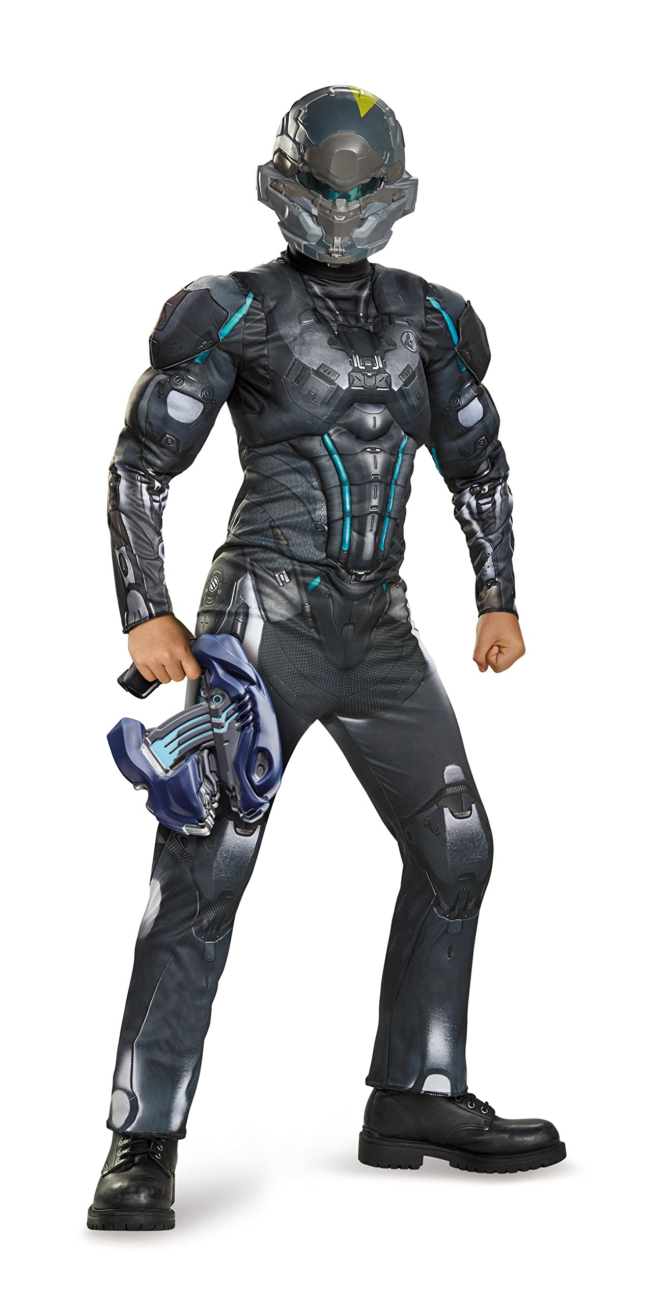 Disguise Child Master Chief Ultra Prestige Costume Medium, Army Green & Halo Plasma Blaster Costume Accessory