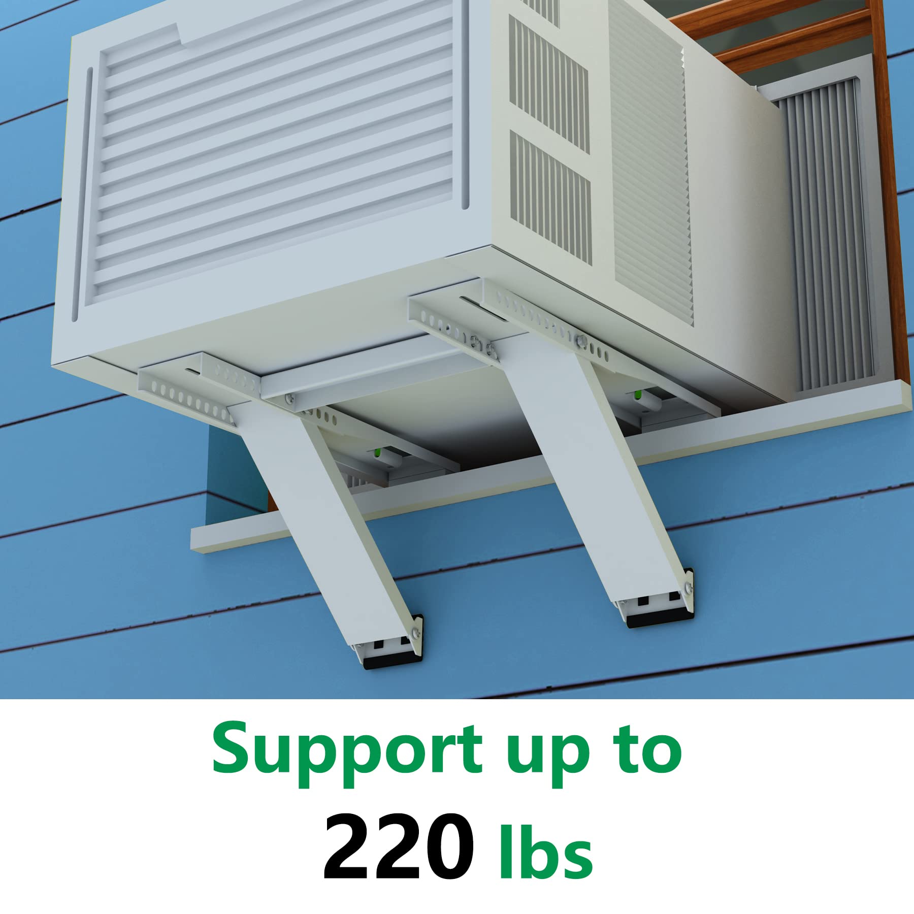 Forestchill Window Air Conditioner Bracket, Heavy Duty AC Support Brackets with 2 Arms, Fit 5,000 to 24,000 BTU Window Units, Up to 220 lbs