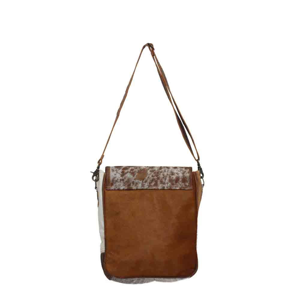 The Sidekick Genuine Hair-On Hide Leather Trim Messenger Bag