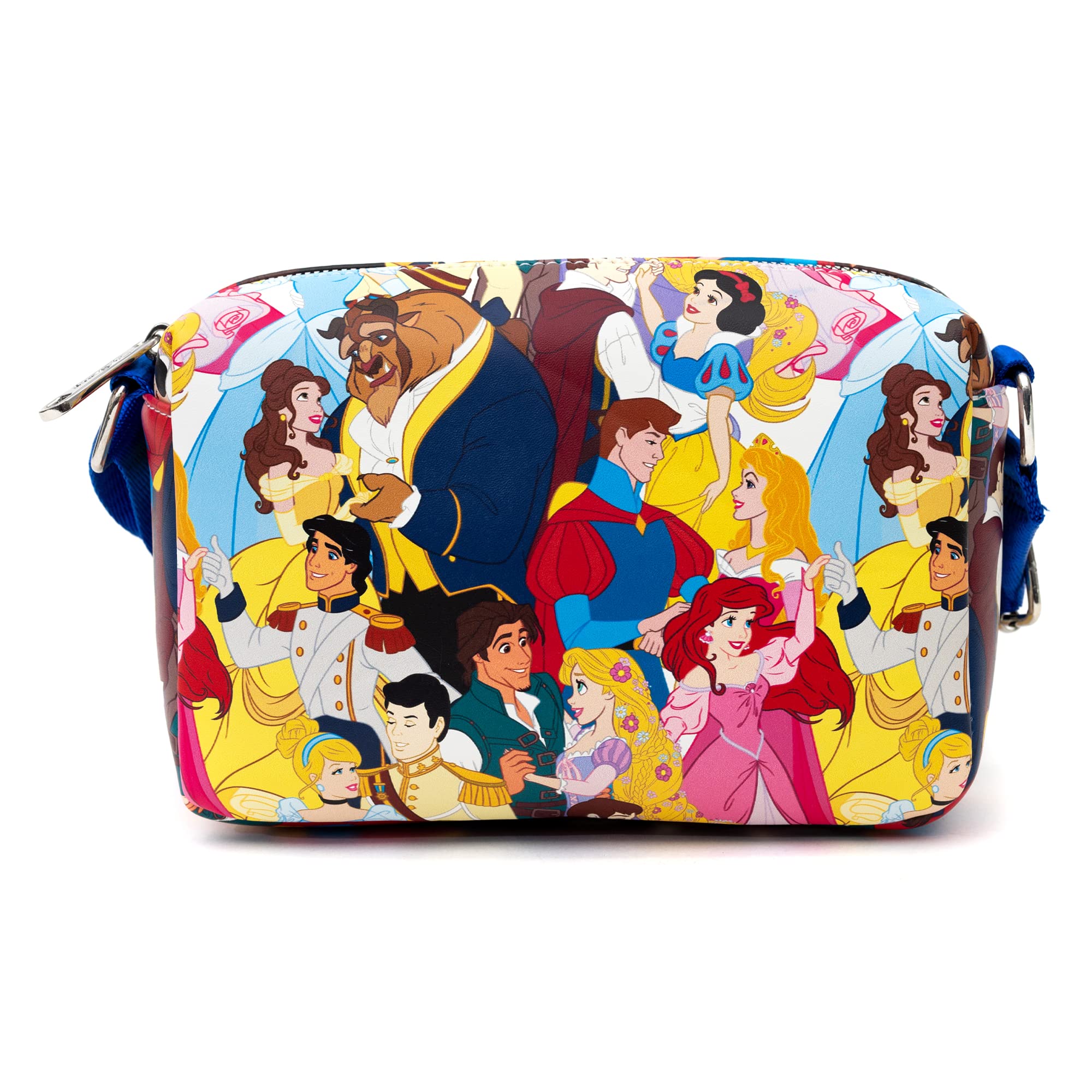 Disney Bag, Cross Body, Rectangle, Disney Princess and Prince Dancing Poses Stacked Collage, Vegan Leather