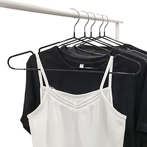 GXLQIJU Clothing Hangers Non-Slip Durable Metal Hanger with Rubber Coating Space-Saving Slim Standard Clothes Hangers for Shirt Skirt Coat (Black, 32pack)
