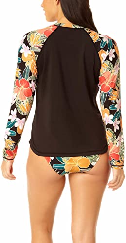 hurley Womens UPF 50+ Long Sleeve Rashguard (as1, Alpha, m, Regular, Regular, Caribbean Dreamin)