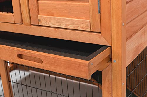 TRIXIE Pet Products Rabbit Hutch with Sloped Roof, Small, Glazed Pine