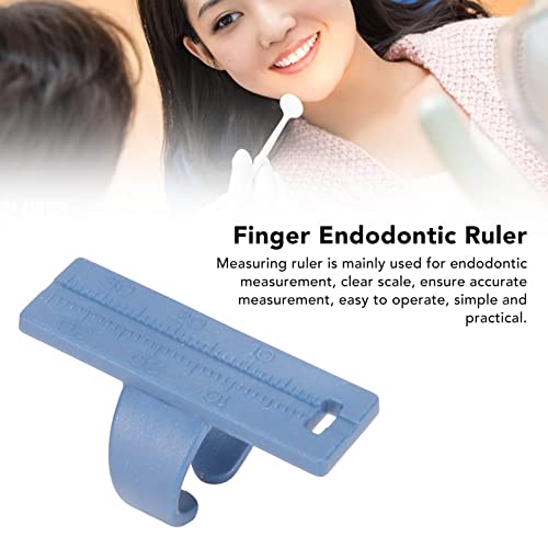 Finger Endodontic Ruler, Endodontic Measuring Ruler Plastic Clear Scale Portable Mellow for Clinics (Blue)