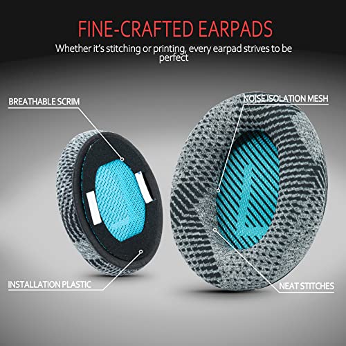 Professional Bose Headphones Replacement Ear Pads, Fits Bose QuietComfort 35 ii /QC35 /QC25 /QC2 /QC15 /Ae2 /Ae2i /Ae2w /SoundTrue & SoundLink(Over-Ear), Fabric & Memory Foam, by Krone Kalpasmosā Gray