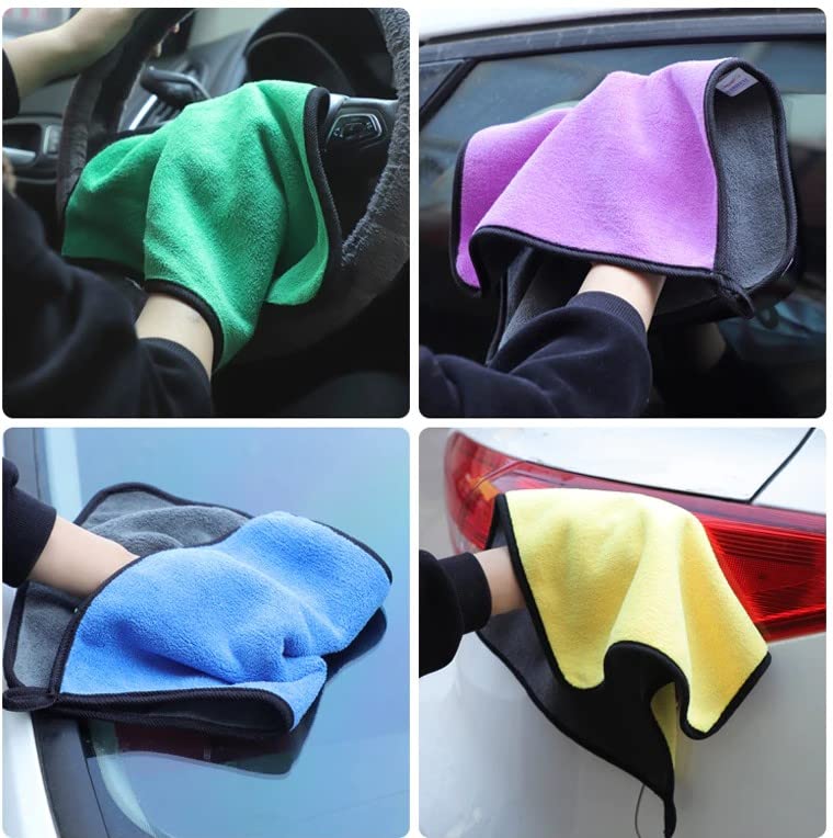 Microfiber Cleaning Cloths Professional Microfiber Drying Towel for Car Cleaning Highly Absorbent & Lint-Free (Pack of 5) (30x40, Blue)