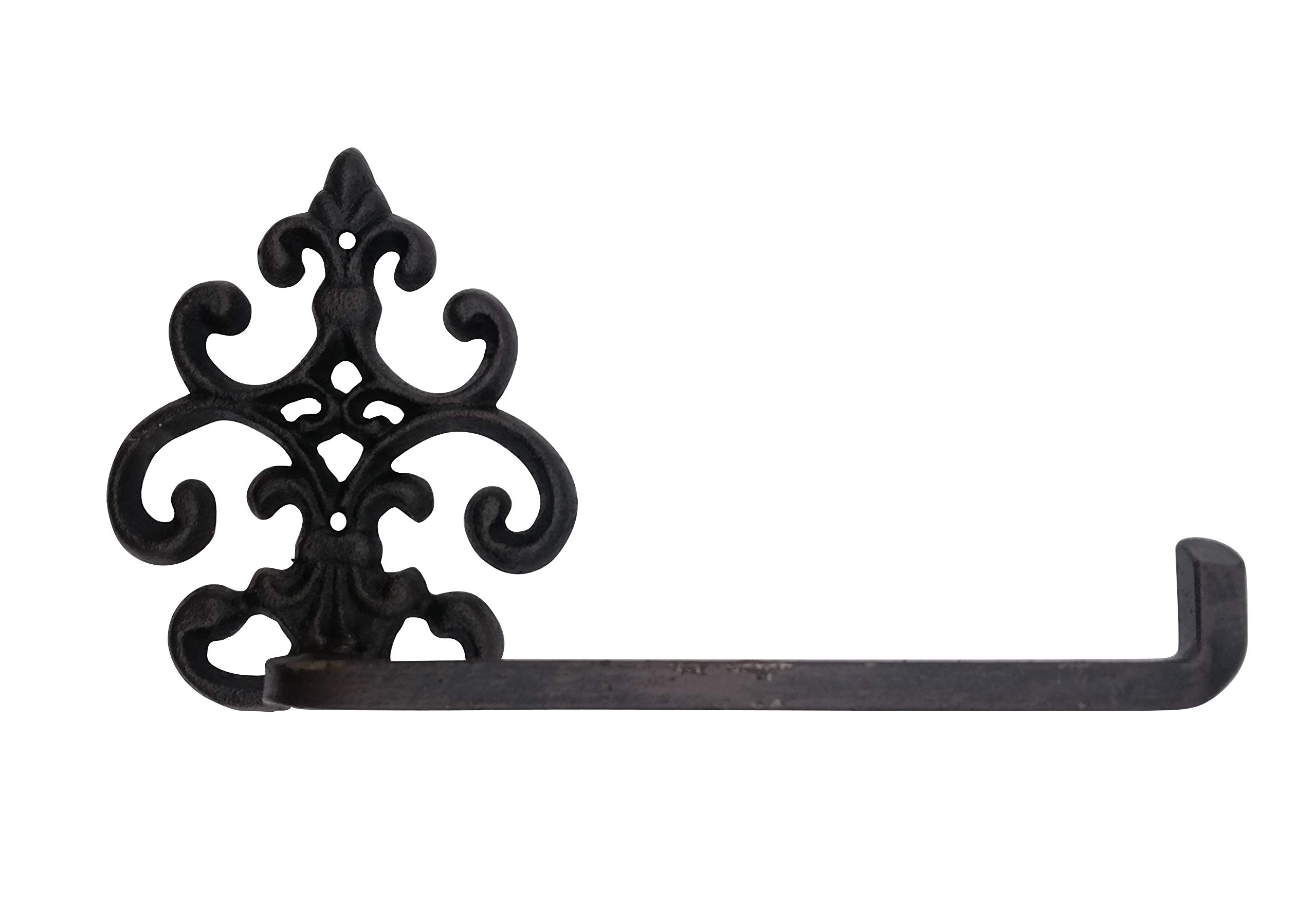 Comfy Hour Antique and Vintage Collection Cast Iron Solid Towel Tissue Holder, Aged Old Fashioned Black