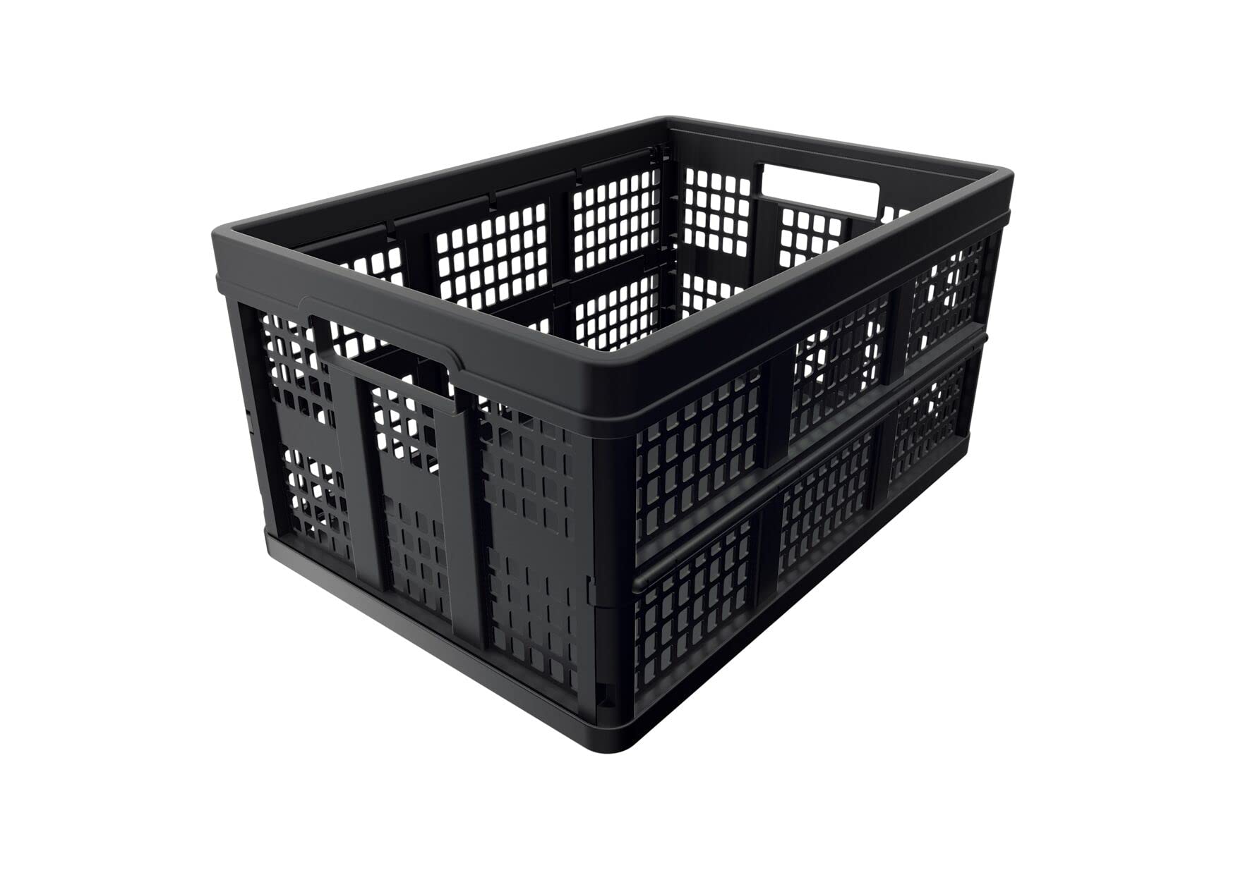 CLAX® The Original | Made in Germany | Multi Use Functional Collapsible Carts | Mobile Folding Trolley | Storage Cart Wagon | Shopping Cart with 2 Storage Crates (Black)