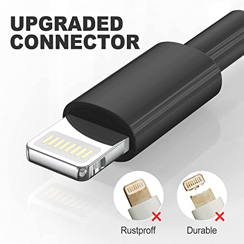 iPhone Charger Cord,[MFi Certified] 6Pack Lightning Cable 6ft,Long Fast Charging 6 Feet for Apple iPhone 14/13/12/11/Pro/Max/SE/X/XS/XR/8/8Plus/iPad(Black)