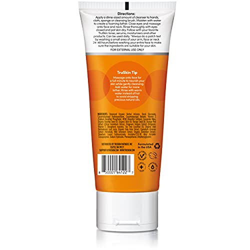 TruSkin Vitamin C Cleanser for Face - Brightening Face Wash with Vitamins C & E, Rosehip Oil, Aloe Vera and MSM - Deep Clean and Refresh for Radiant, Healthy-Looking Skin, 5 fl oz