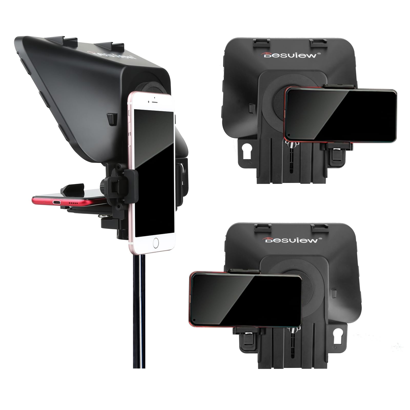 Desview T3 Teleprompter, Teleprompter with Remote Control, Work with iPad/Tablet/Smartphone up to 11 inch, 8 inch High Display Mirror, Support Wide Angle Lens, Great Partner for Live Streaming