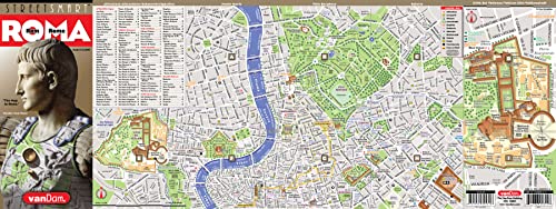 StreetSmart® Rome Map by VanDam –– Laminated, pocket sized City Center folding street and subway map to Rome, Italy with all attractions, museums, ... ... (English, Italian and German Edition)
