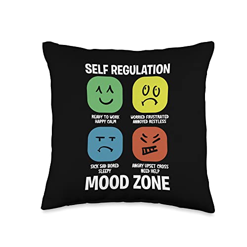 Hadley Designs Self Regulation Mood Zone, Occupational Therapy Therapist Throw Pillow, 16x16, Multicolor