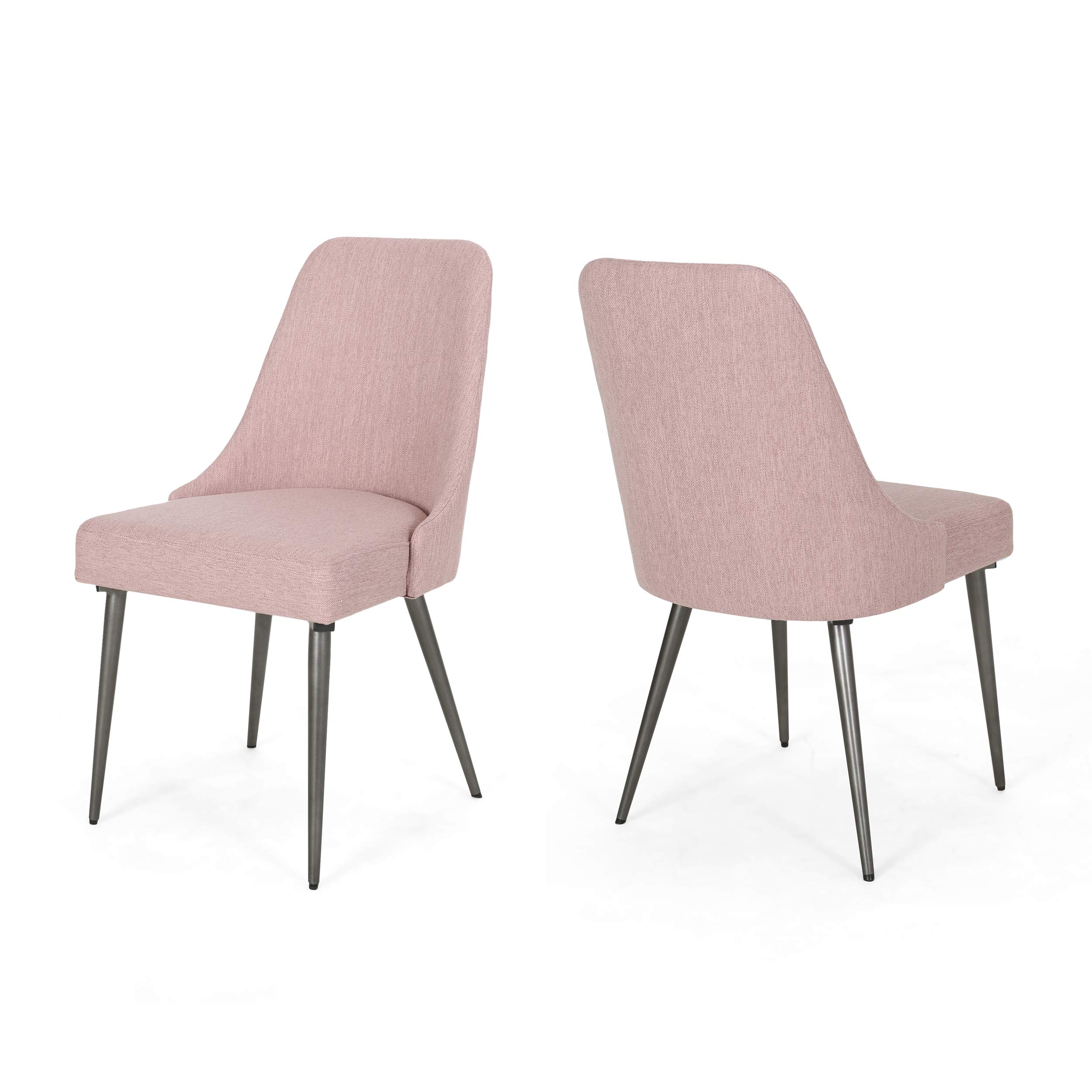 Christopher Knight Home Dawn Modern Fabric Dining Chairs (Set of 2), Light Blush
