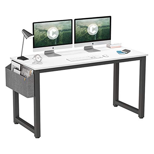 Cubiker Computer Desk 55" Modern Sturdy Office Desk Large Writing Study Table for Home Office with Extra Strong Legs, White