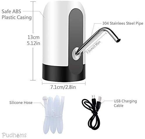 FVSTR 5 Gallon Water Dispenser,Electric Drinking Water Pump Universal USB Charging Water Bottle Pump for 2-5 Gallon, Portable Water Dispenser Pump for Camping