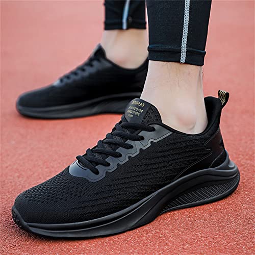 FASDNENDYS Fashion Summer Men Mesh Breathable Comfort Flat Lace Casual Work Shoes Men Sneaker Black