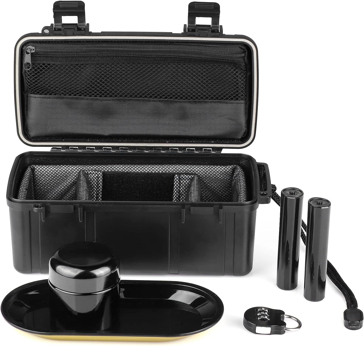 OZCHIN Black Storage Box Resistant Storage Container with Combination Lock ABS Plastic Storage Box (Box Set)
