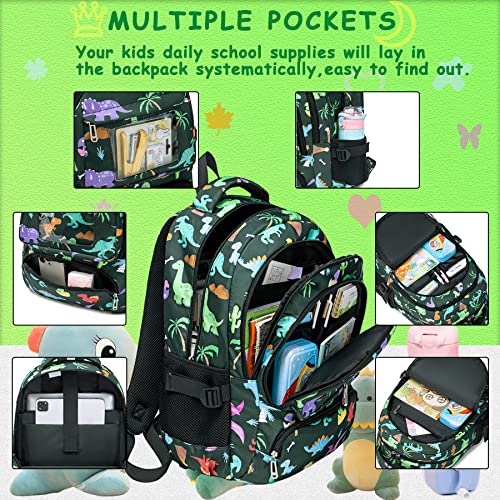 HotAdsFW Dinosaur Backpacks Elementary Toddler Backpack for Boys Kids School Bag Bookbag for Kindergarten Primary School with Multi Pockets Padded Shoulder Strap