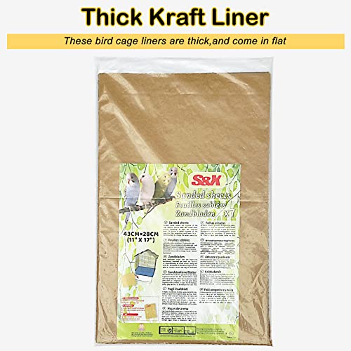 S&X Gravel Paper for Bird Cages - 17" x 11" Heavy Backing Paper, 4 x 7-Pack, 28 Sand Sheets