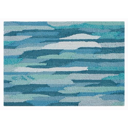 Liora Manne Capri Indoor/Outdoor Handmade Synthetic Blend Durable Area Rug - Contemporary Geometric Casual Colorful (Cloud Aruba) (2' x 3')