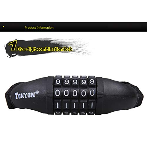 E Scooter Accessories for Adults for Coiling Bike Keyless 5-Digit Chain Lock Bicycles Combination Lock Bicycle Bike Accessories