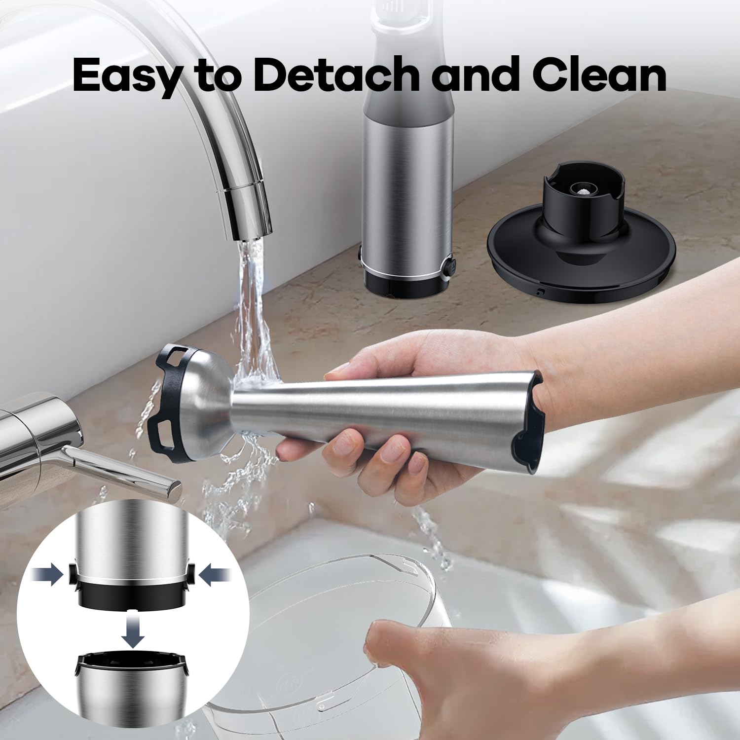 Immersion Hand Blender 5 in 1,Blender Handheld Stick Mixer with Trigger Control Grip,Blenders for Kitchen Soup with Chopper, Whisk and Frother