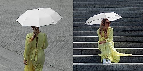 Weatherman Travel Umbrella - Windproof Compact Umbrella - Strong and Resists Up to 45 MPH Winds and Heavy Rain - Great Mini Umbrella For Backpack (Deep Ocean)