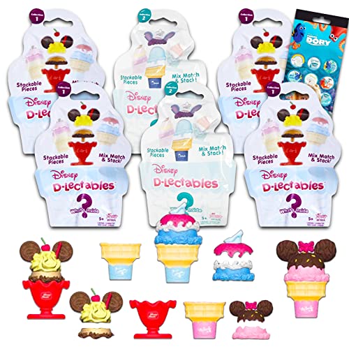 DeLectables Disney Blind Bag Bundle - 6 Pack Disney Party Favors for Kids Featuring Mix Match & Stack Ice Cream Figures | Disney Party Supplies
