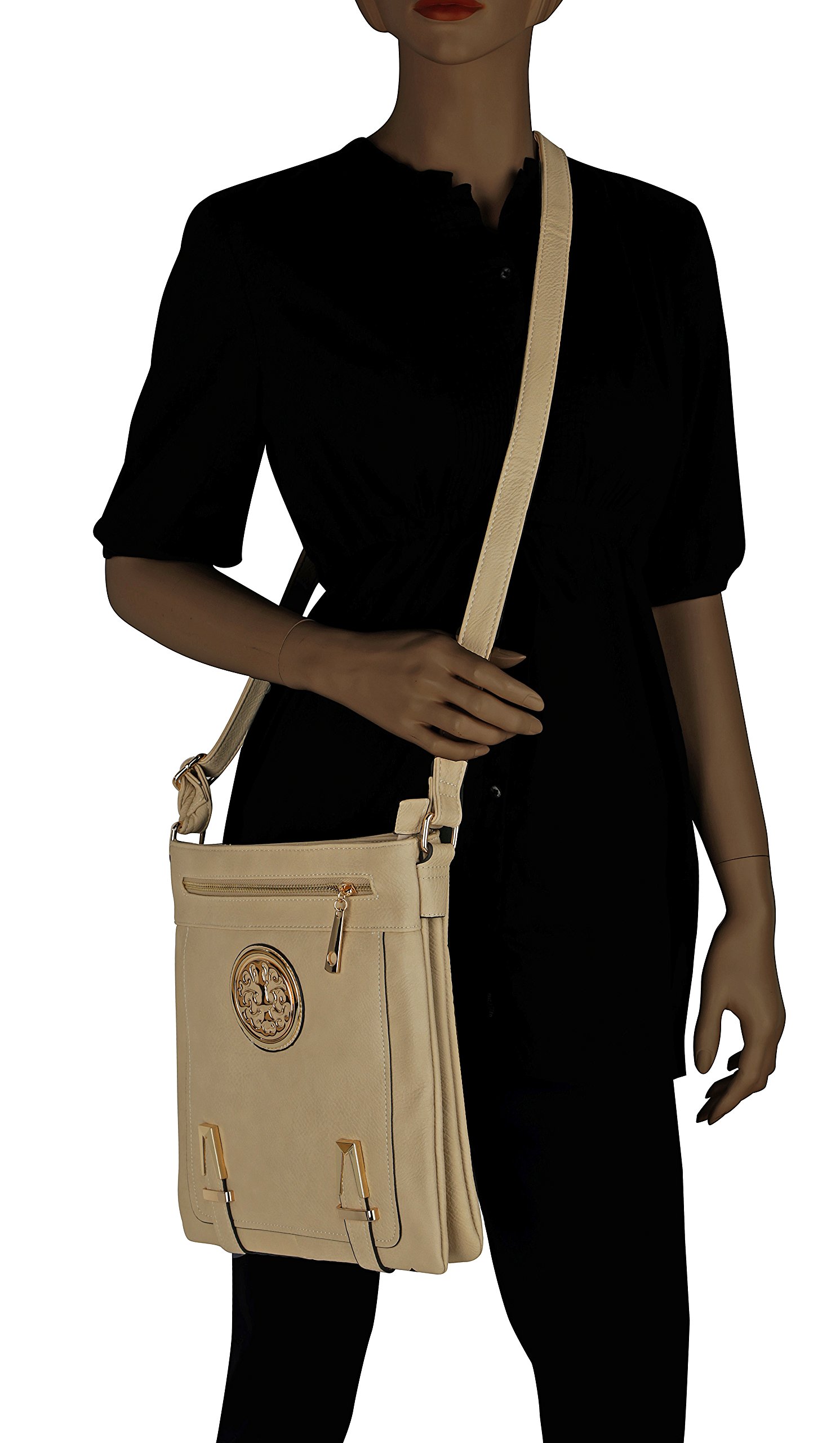 MKF Crossbody Bag for Women β PU Leather Pocketbook Handbag Multi Compartment Messenger Purse β Shoulder Strap