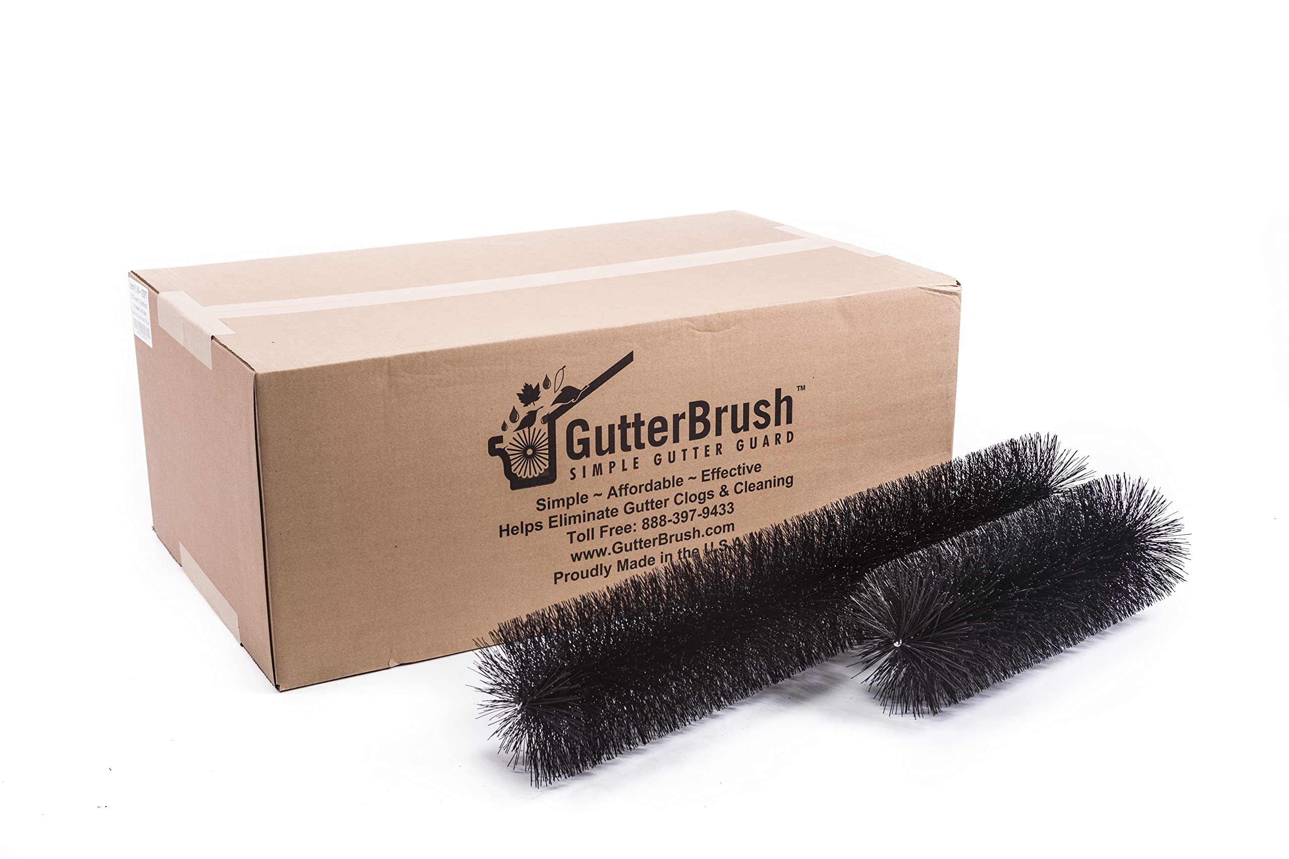 Commercial Gutter Filters - Sizing Samples for Large Metal Building Gutters - 3 Brush Diameters - 8", 6.5", 5.25"