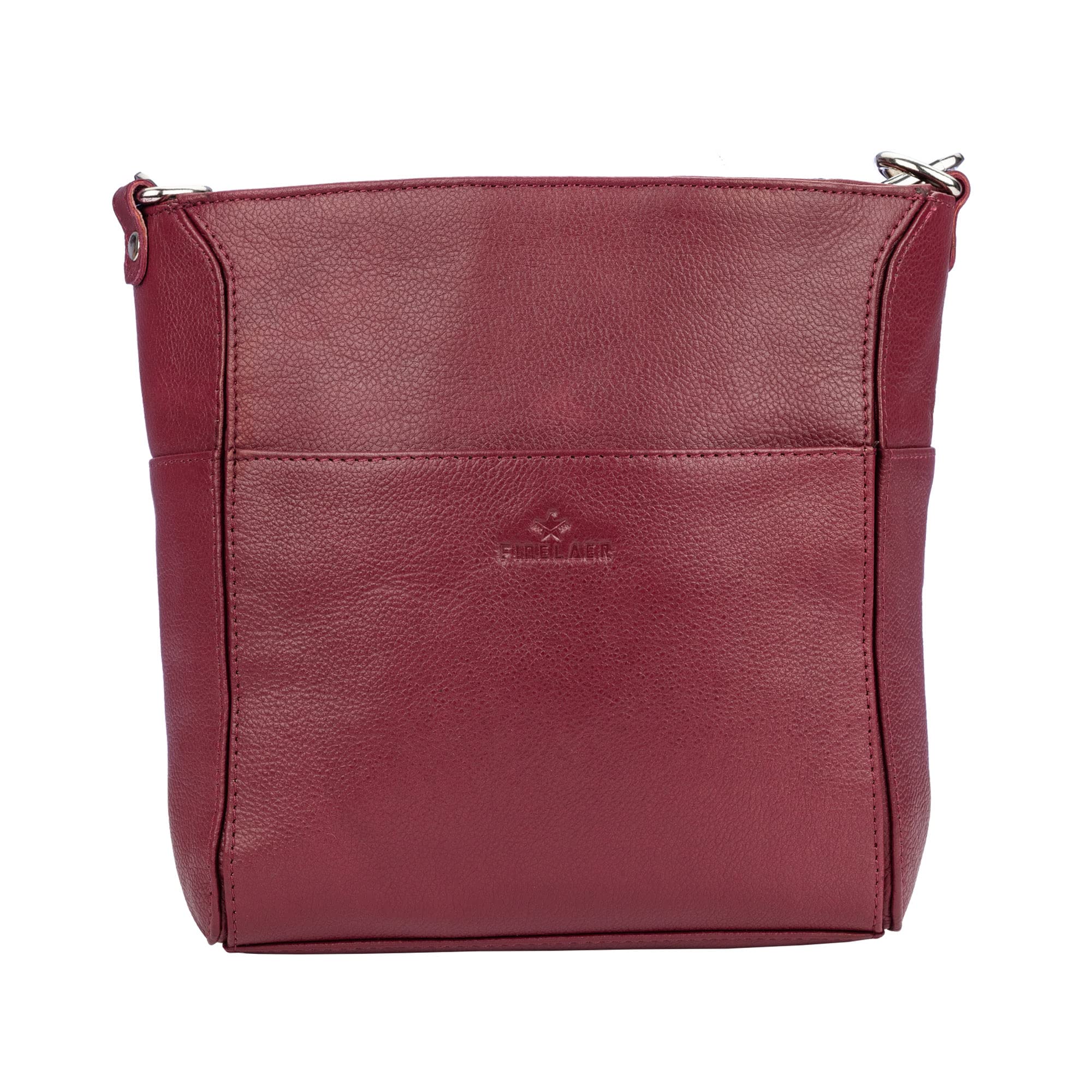 FINELAER Leather Sling Purse Crossbody Bags For Women (Grey)
